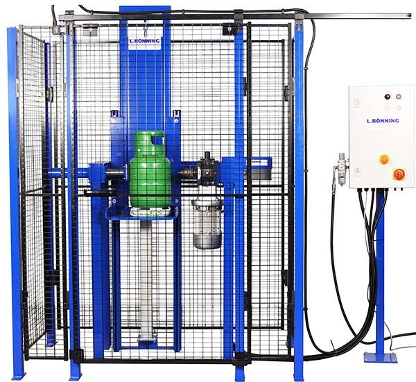 Scrapping Machine for Welded Gas Cylinders - L. Ronning